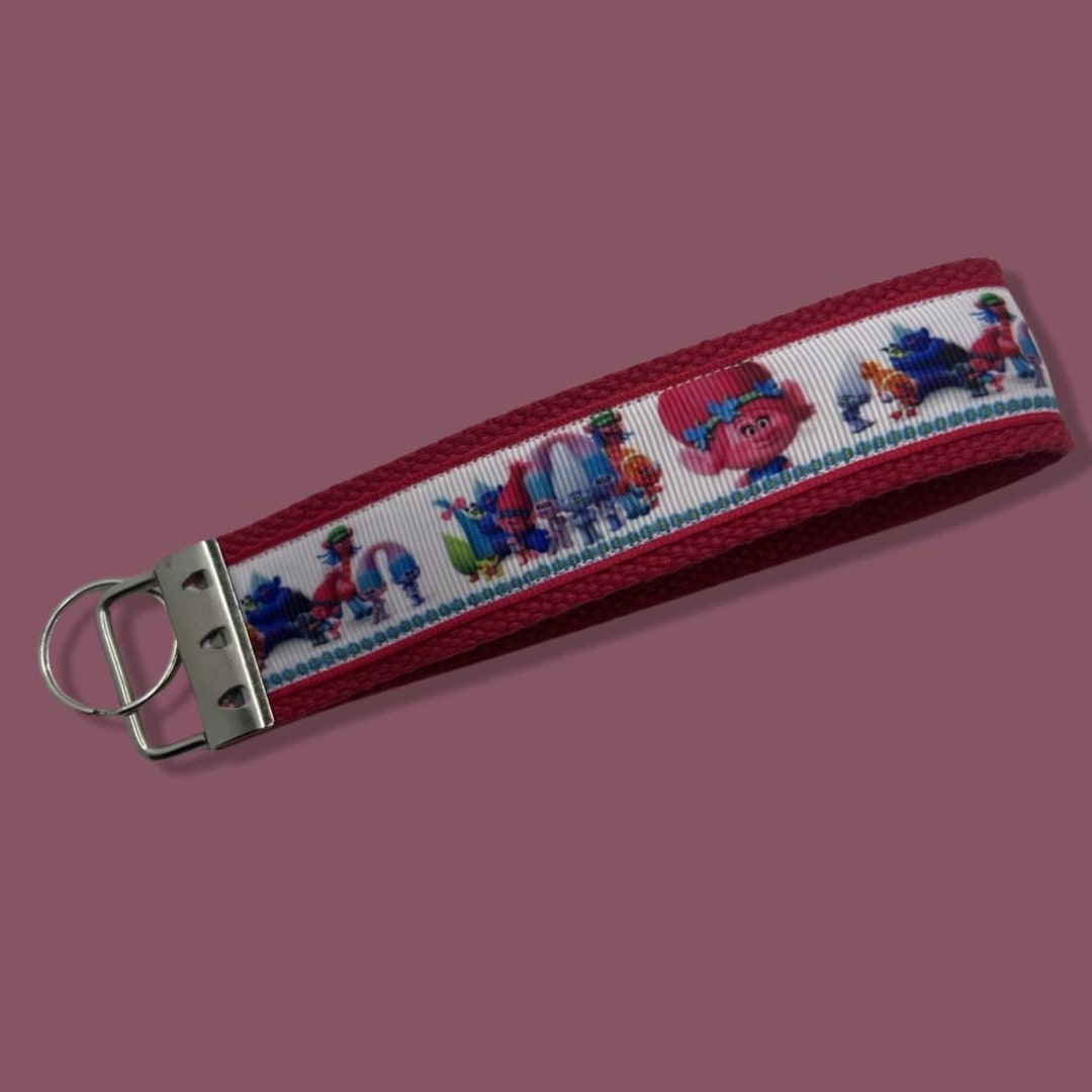 Keychain Made With Licensed Trolls Ribbon Wristlet - Etsy