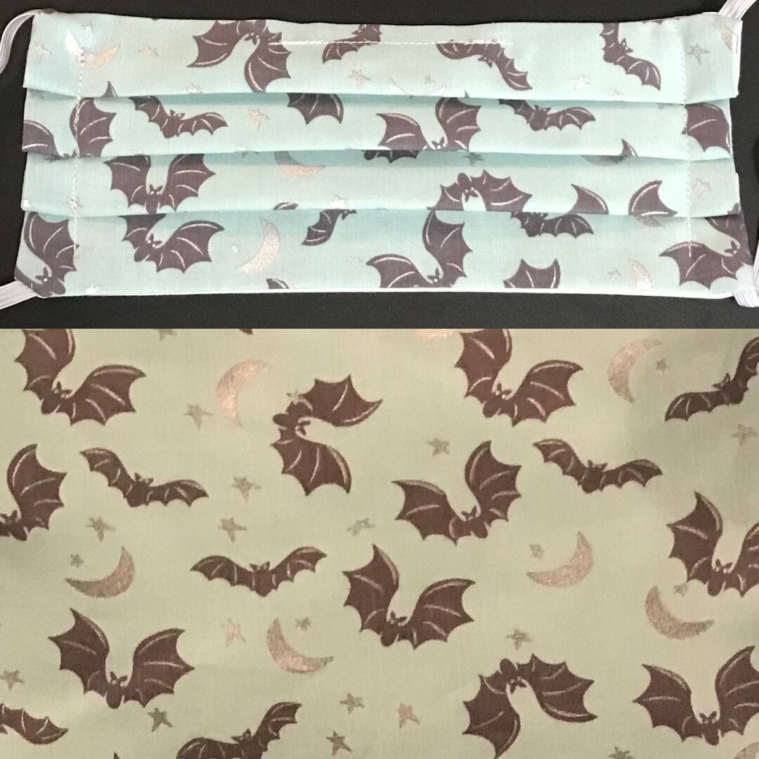 Flying Bats in the Night Sky With Stars and Moons Soft Cotton Face Mask ...