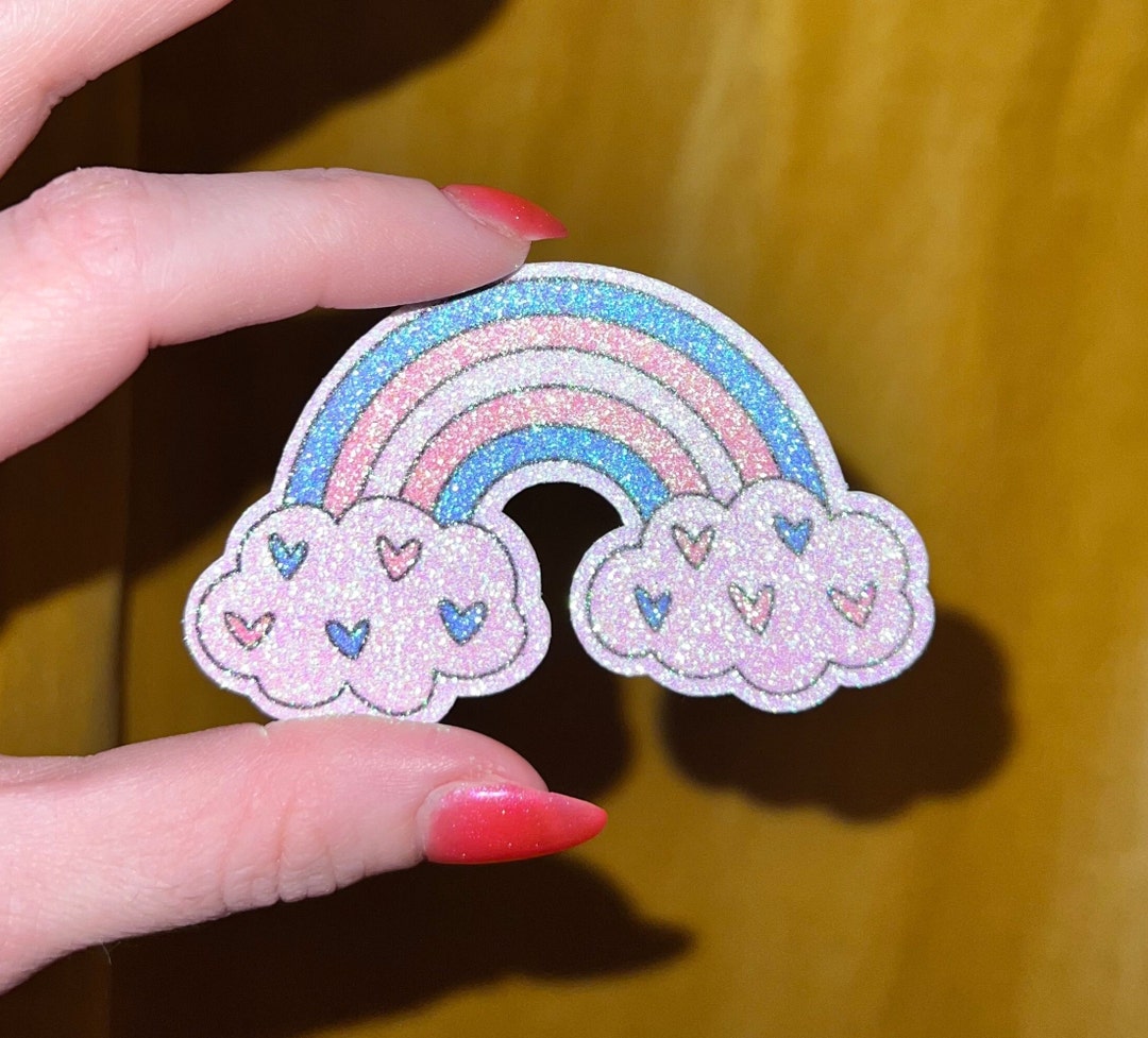 Glitter Trans Pride Flag Rainbow Sticker - Etsy