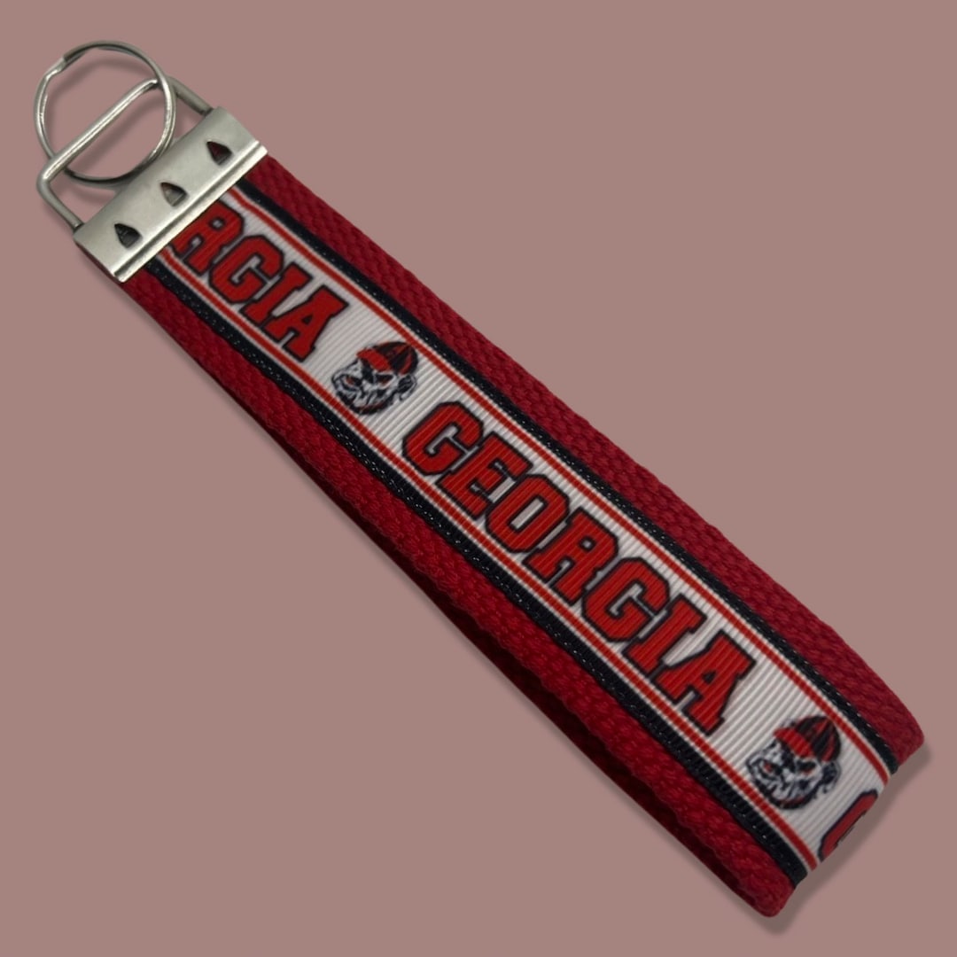 Keychain Made With Licensed UGA University of Georgia Bulldogs Ribbon ...