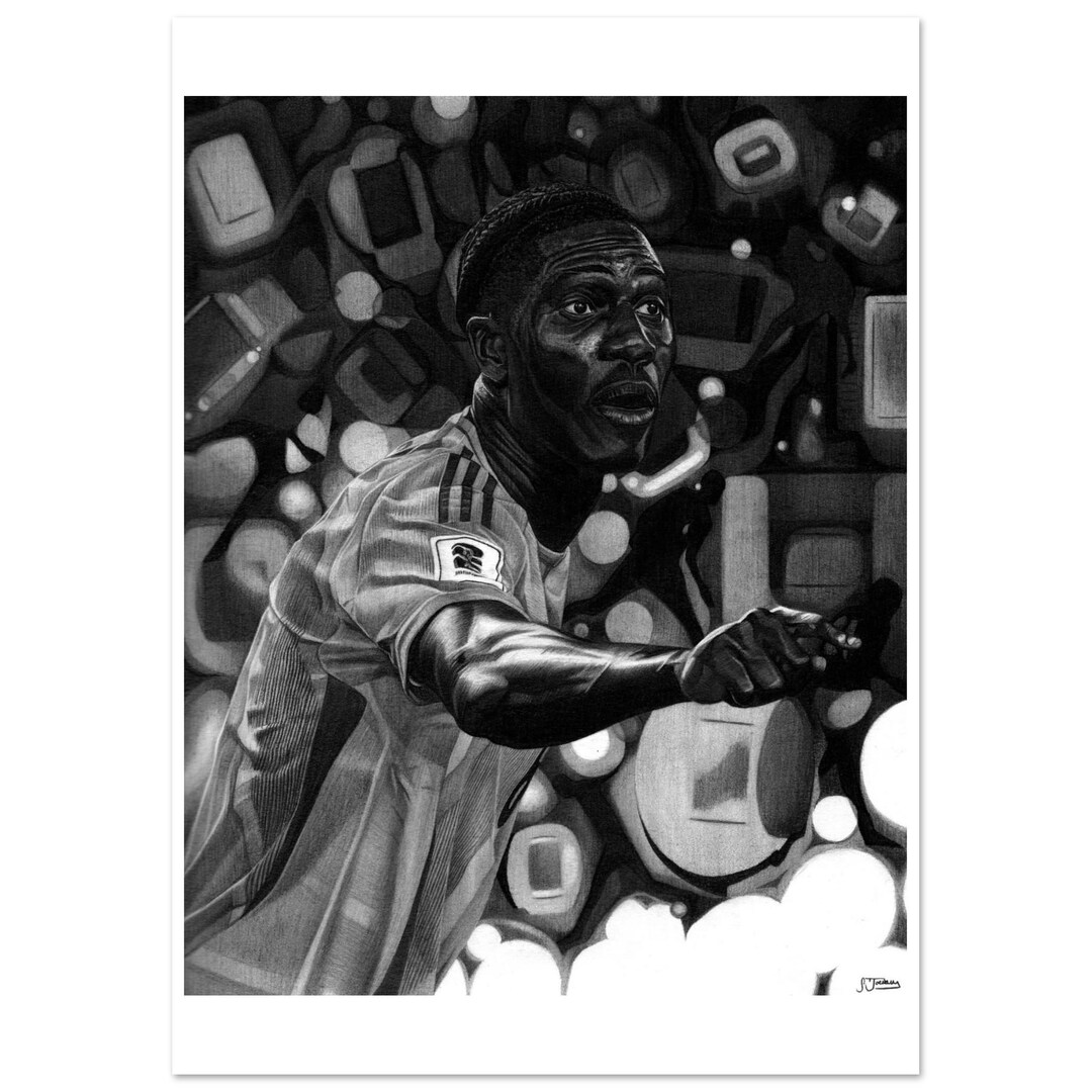 Amadou Onana Drawing - Print - A4/A3 - Sam Joesbury Art - Etsy