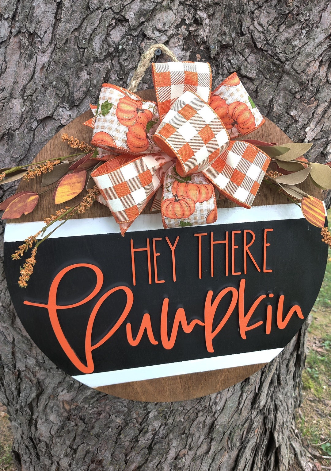 Hey There Pumpkin | Doorhanger Round | Fall | Halloween | Sign ...