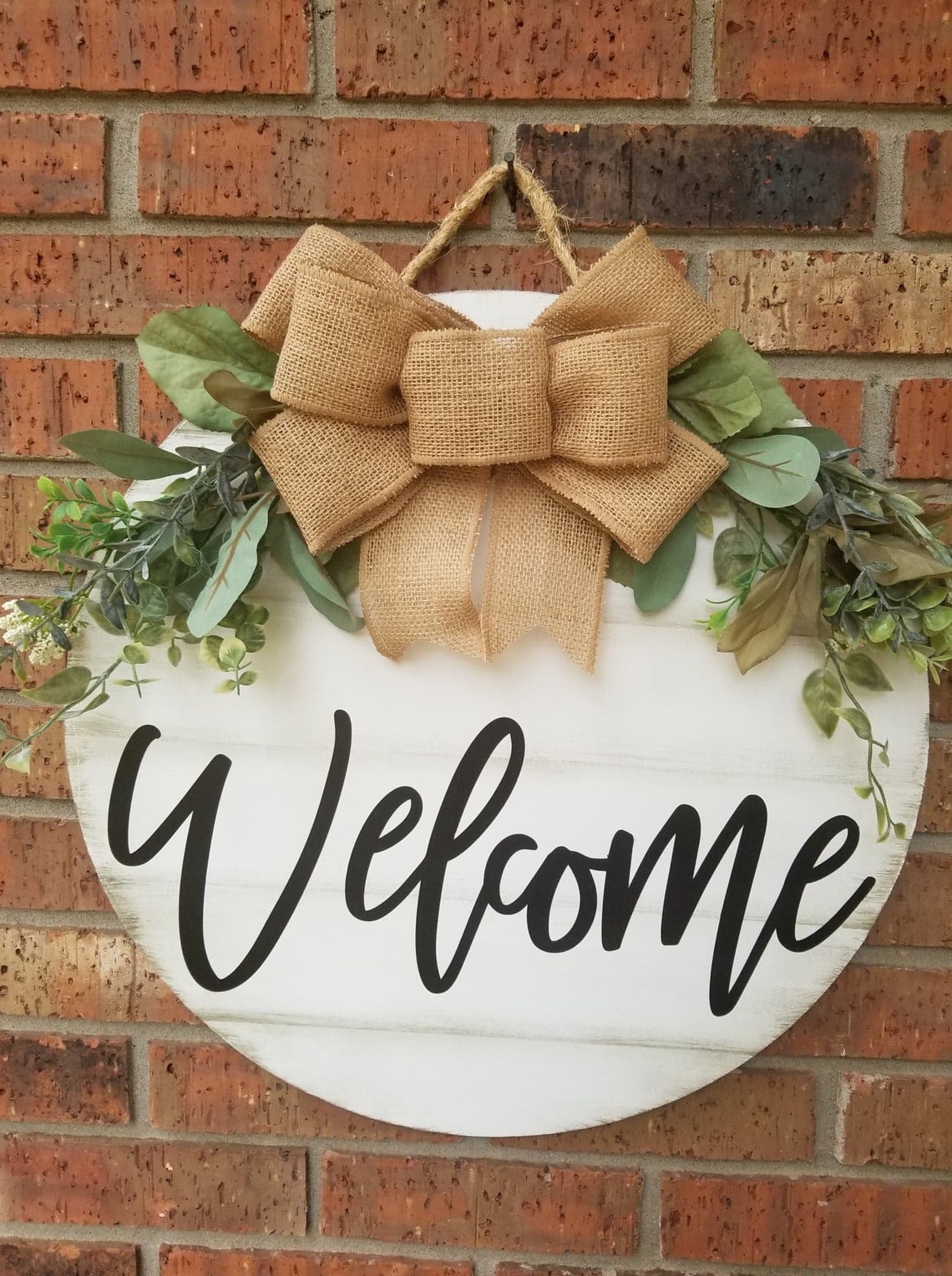 Welcome Round Welcome Door Sign Door Hanger Housewarming | Etsy