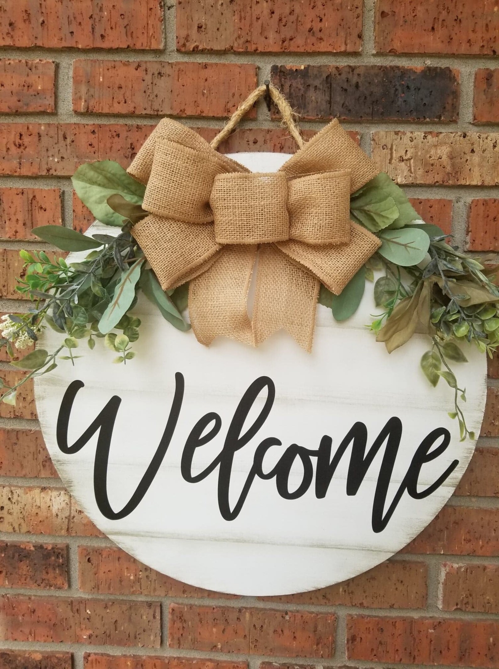 Welcome Round Welcome Door Sign Door Hanger Housewarming - Etsy