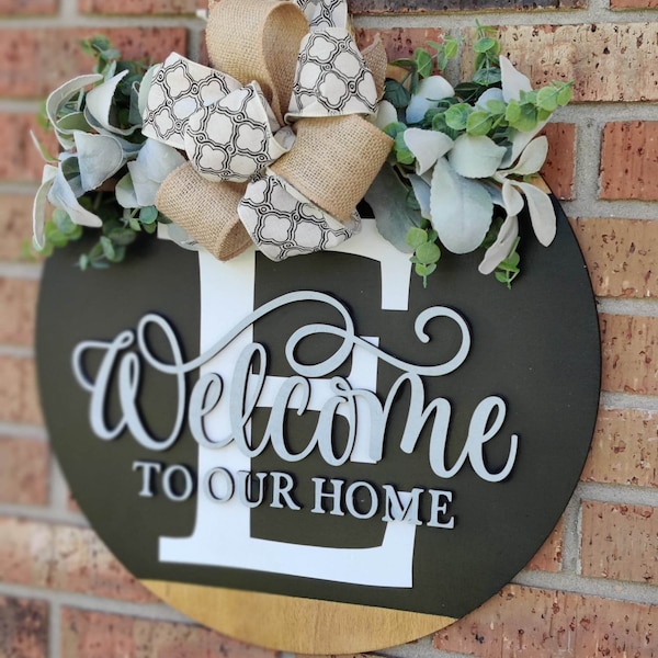 Initial Welcome Sign - Etsy