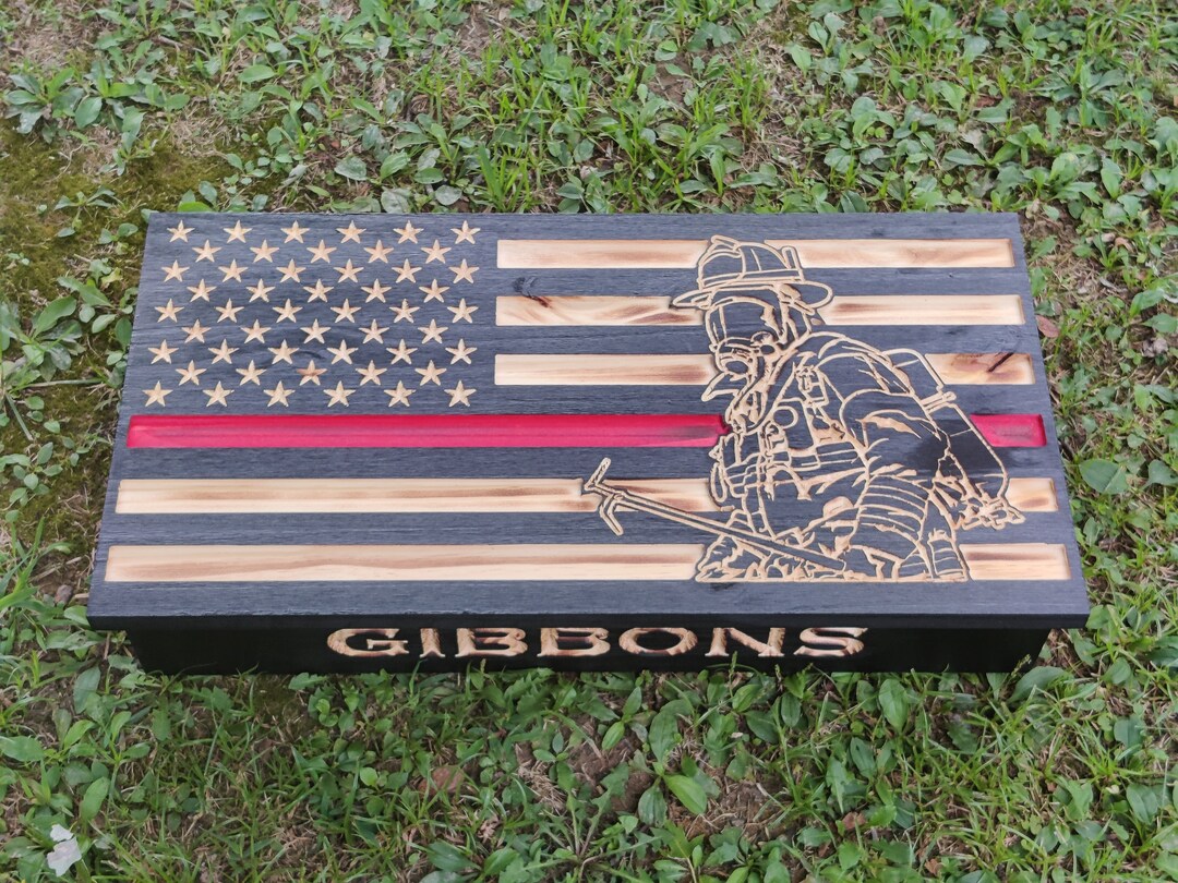 Engraved Firefighter RFID Lock Box Wood Engraved Christmas Gun ...