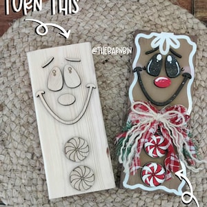 DIY 2x4 Gingerbread Craft Kit | Wooden Gingerbread Face Block ...
