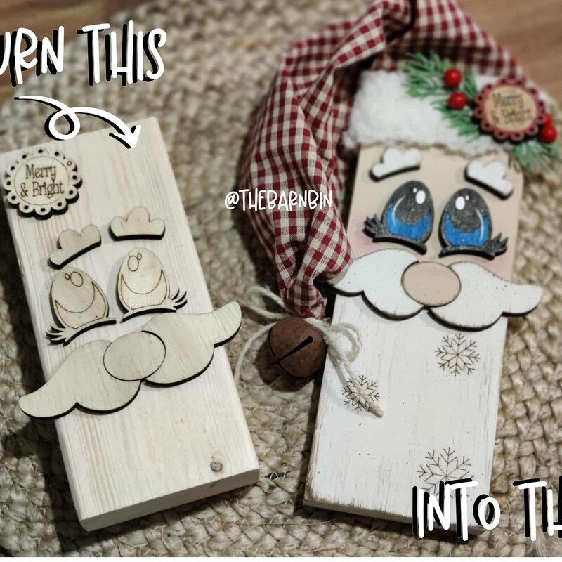 Paintable Wooden Santa - Etsy