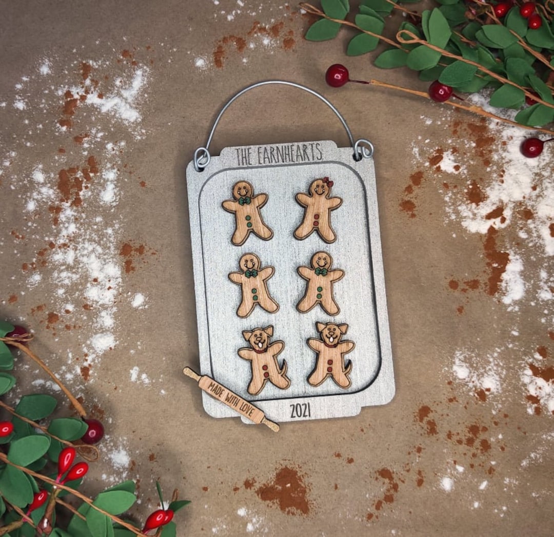 Gingerbread Family Cookie Sheet Ornament | Tier Tray Sign | Mini Baking ...