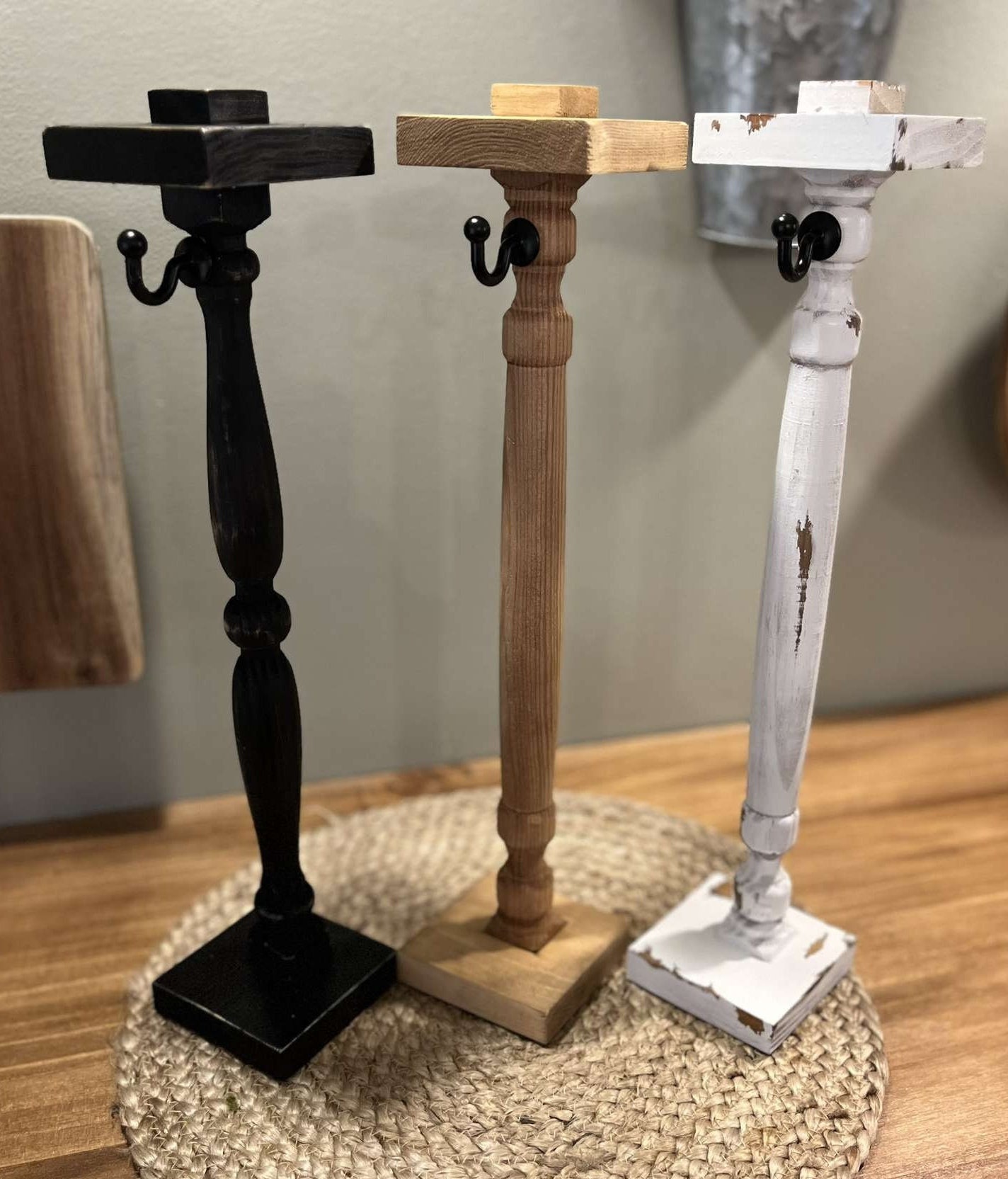 Standing Sign Holder: Stained Wood, Chippy, Black, Mini Sign Display ...