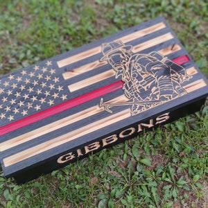 Engraved Firefighter RFID Lock Box | Wood | Engraved | Christmas | Gun ...