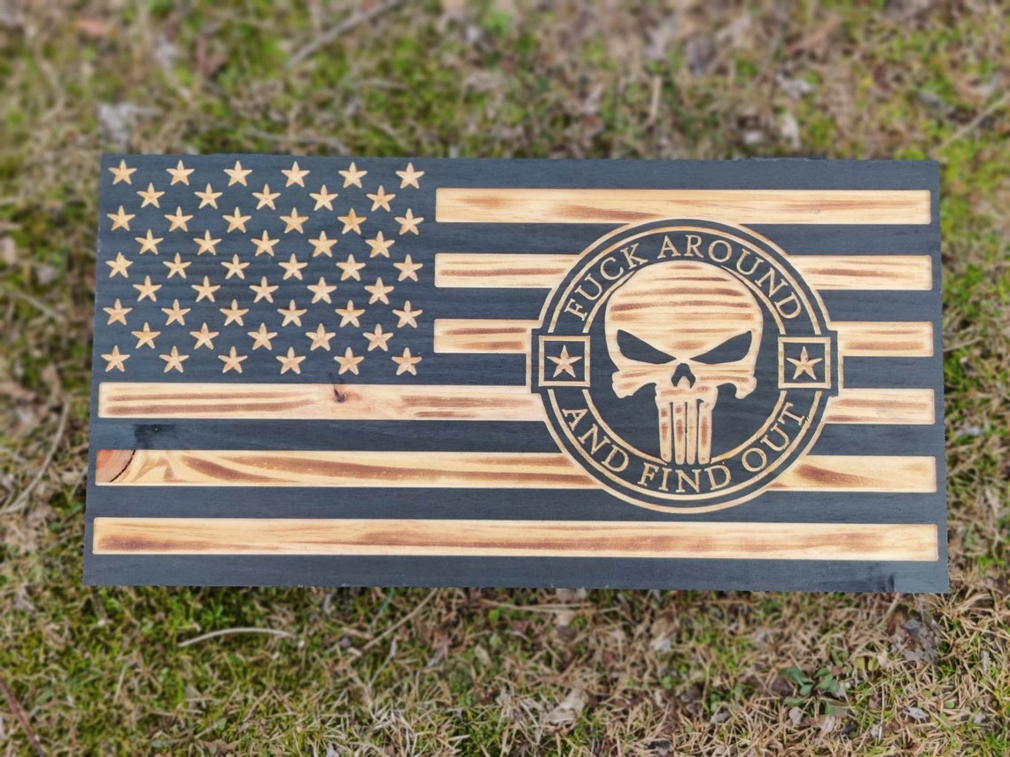 FAFO Flag Engraved Flags Patriotic Sign Custom Wood Flag - Etsy