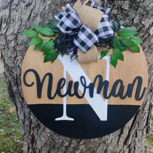 Initial Hanging Sign | Door Hanger | Housewarming Gift | Year Round ...