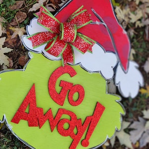 Go Away Green Inspired Sign | Christmas | Doorhanger | Sign ...