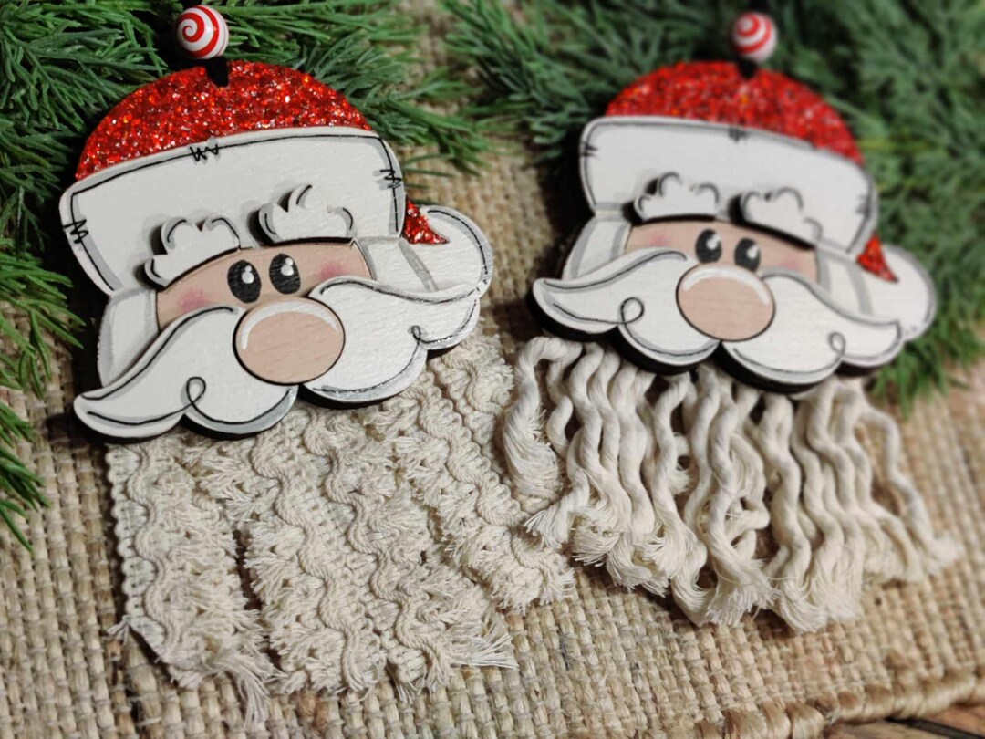 Santa Ornament | Glittery Personalized Christmas | Tree Decoration ...