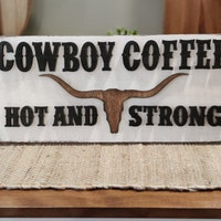 Cowboy Coffee Sign | Western Decor Wall Cowboy Gifts Coffee Bar Sign ...