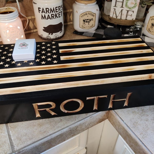 American Flag Retirement Box - Etsy