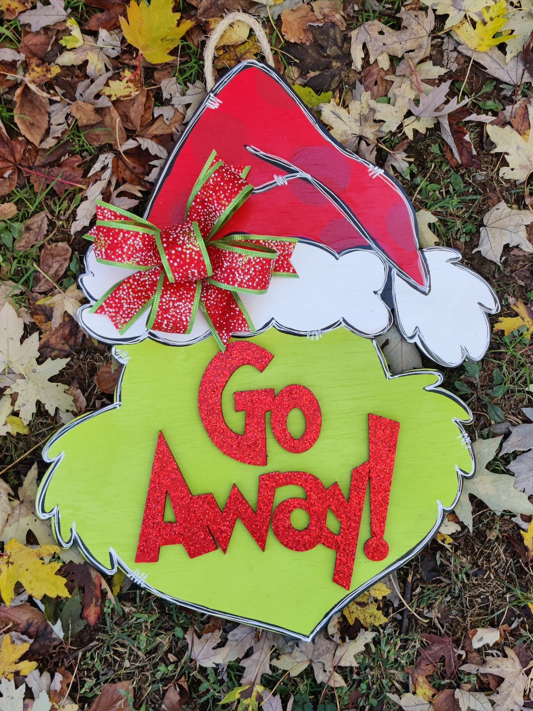 Go Away Green Inspired Sign | Christmas | Doorhanger | Sign ...