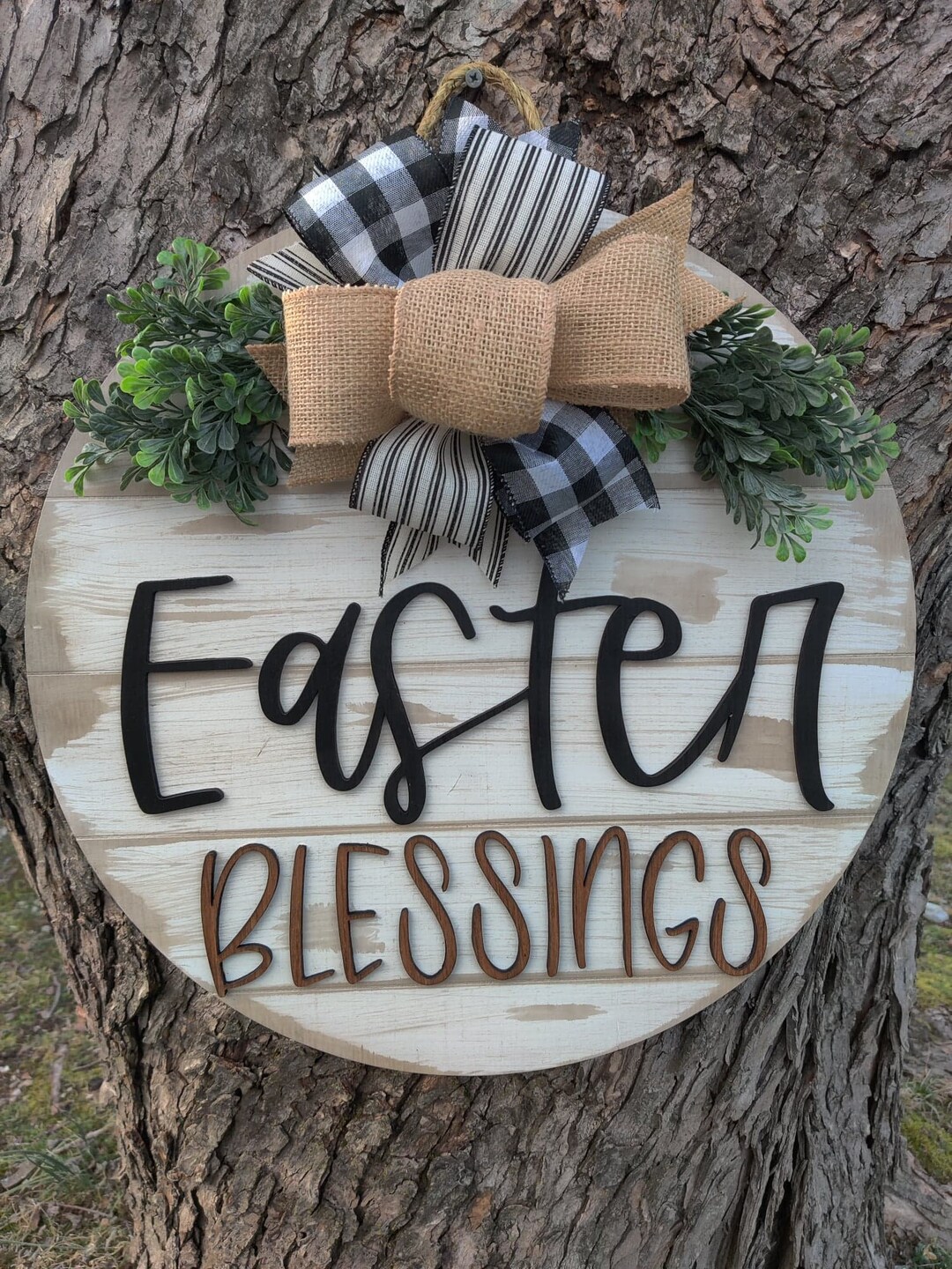 Easter Blessings | Easter | Round | Doorhanger | Religious | Sign ...
