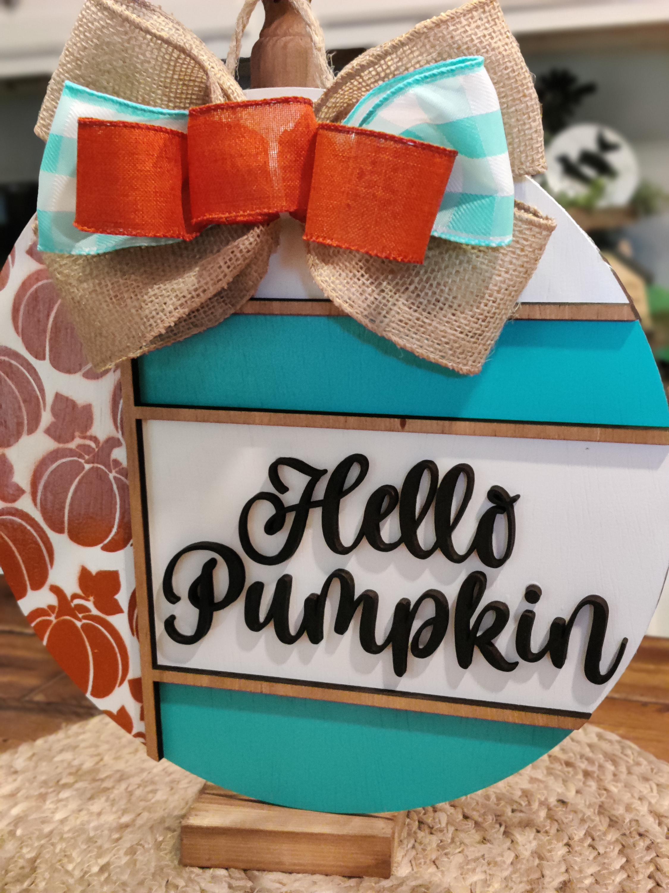 Hello Pumpkin Wood Sign: Fall Front Door Decor - Etsy