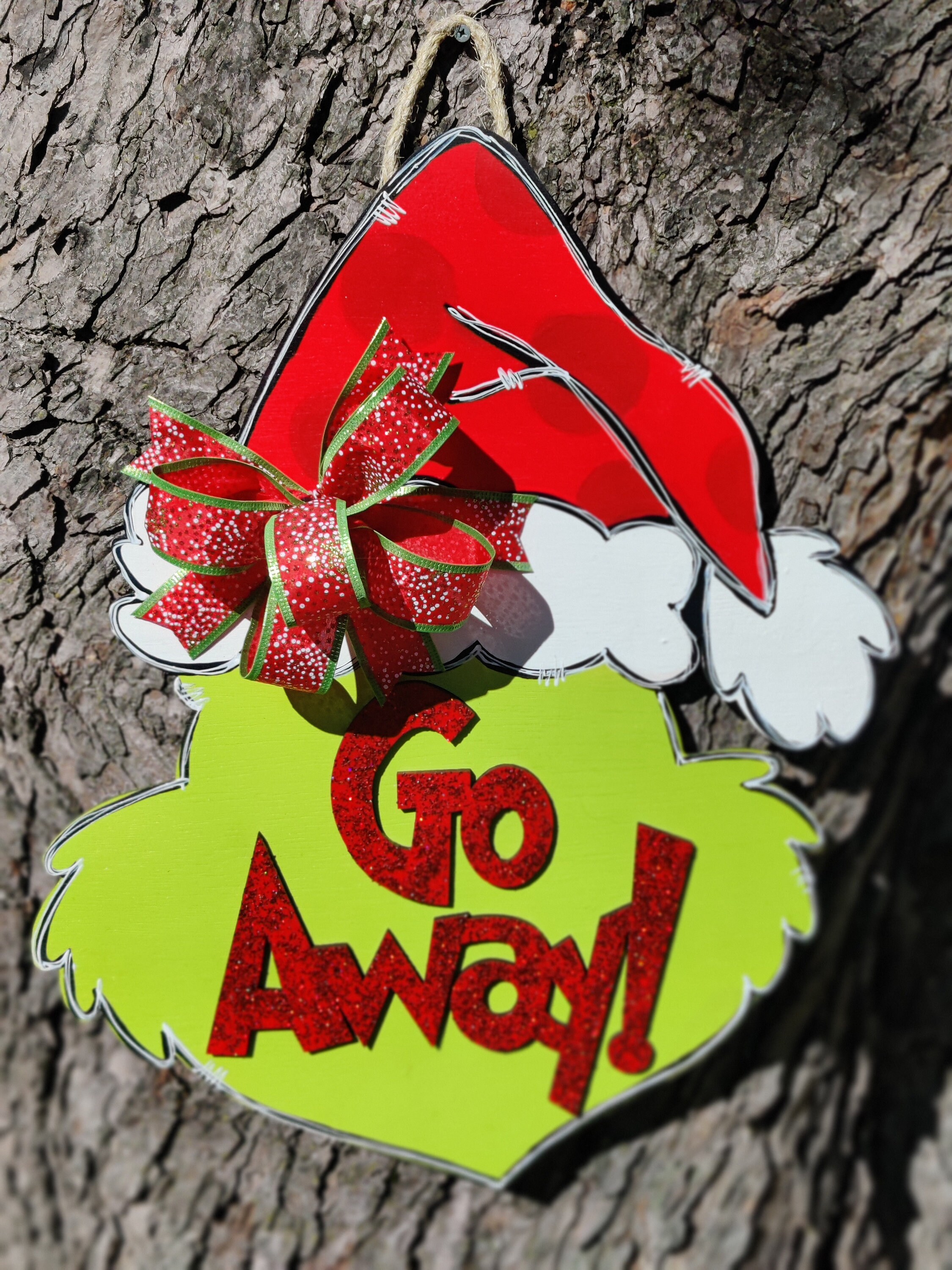 Go Away Green Inspired Sign | Christmas | Doorhanger | Sign ...