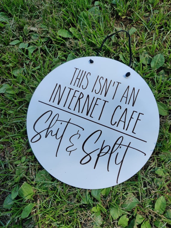 Bathroom Sign Shit and Split Funny Home Decor - Etsy