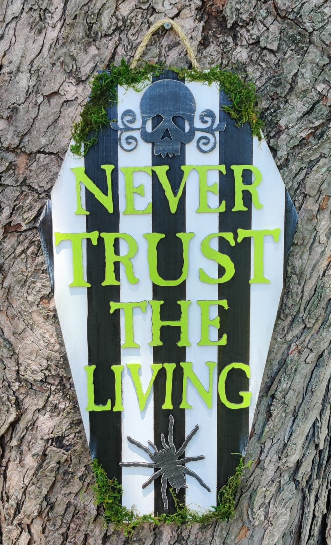 Never Trust the Living Sign Doorhanger Halloween - Etsy