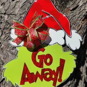 Go Away Green Inspired Sign | Christmas | Doorhanger | Sign ...