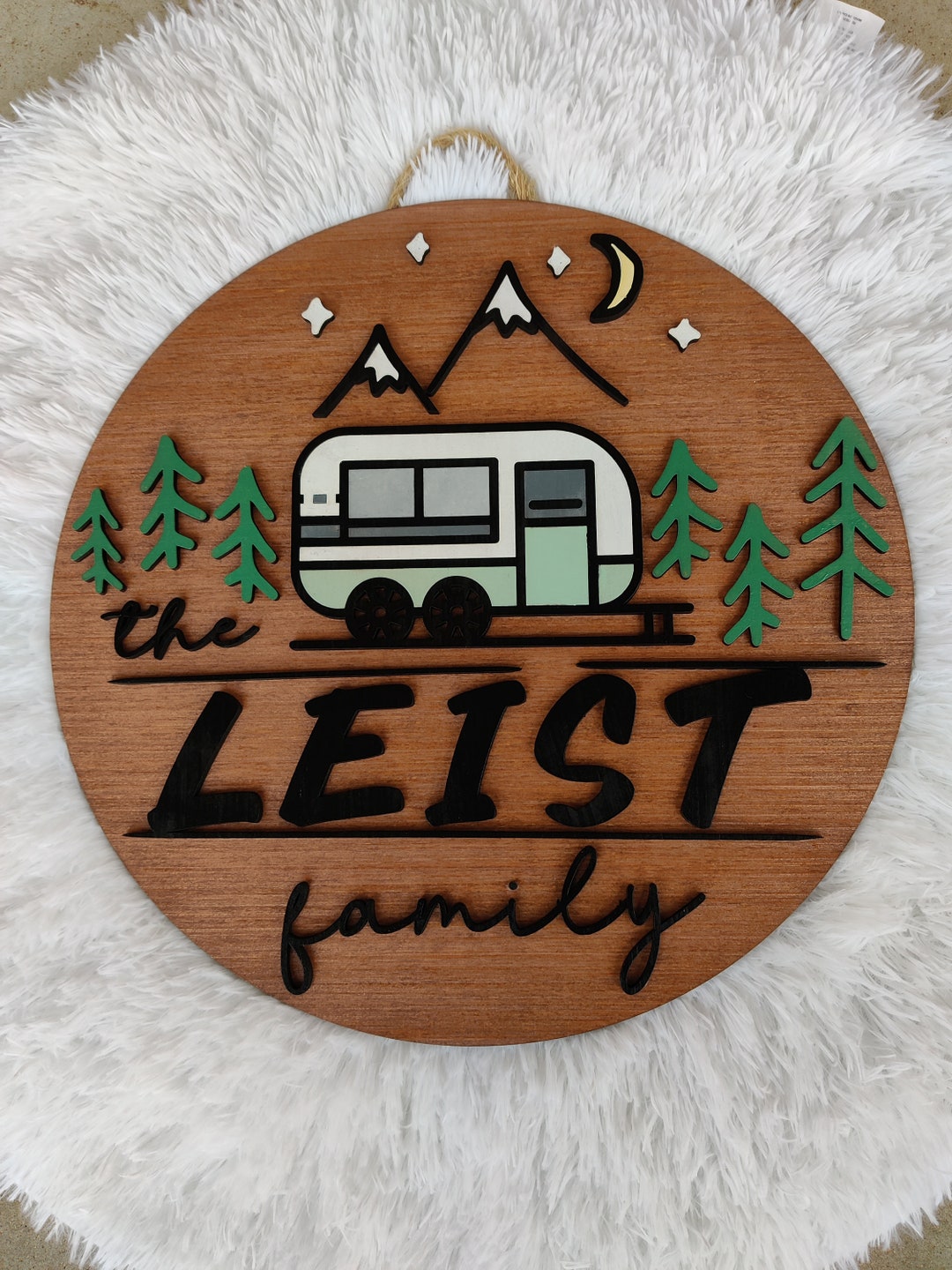 Camping Round | Custom Door Sign | Door Hanger | Housewarming Gift ...