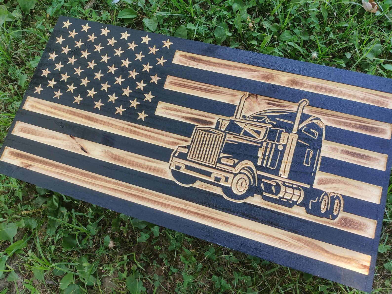 Engraved Semi Truck Flag Engraved Flags Christmas Gift Dad - Etsy