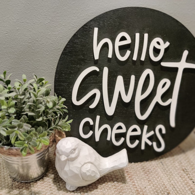 Hello Sweet Cheeks Bathroom Sign - Etsy