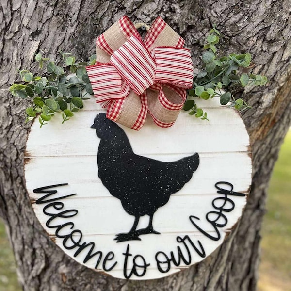 Chicken Front Door Welcome Sign - Etsy