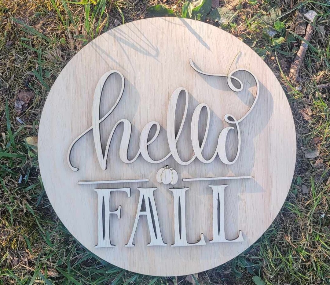 DIY Hello Fall Wood Sign: 3D Pumpkin Door Hanger Craft - Etsy