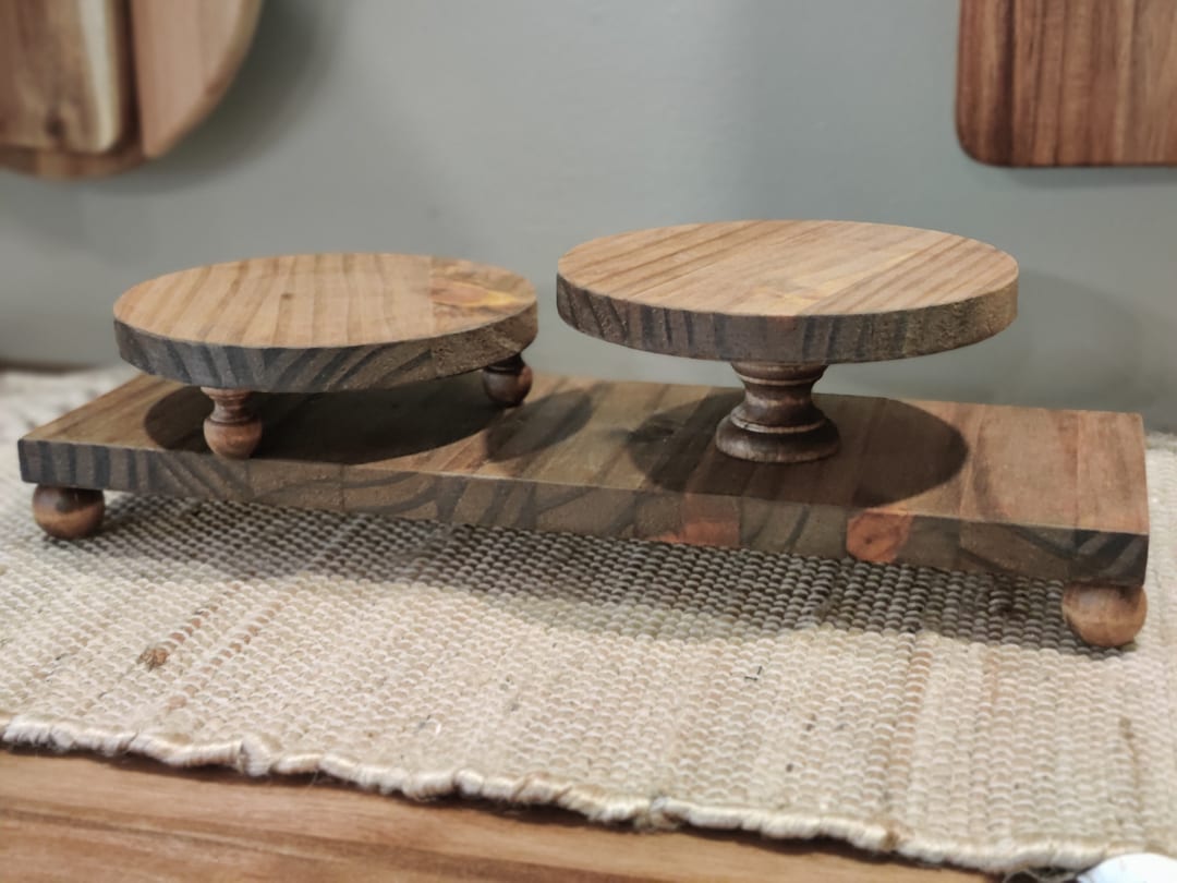 Candle Riser | Pedestal | Decorative Shelf | Wood Rustic Display ...