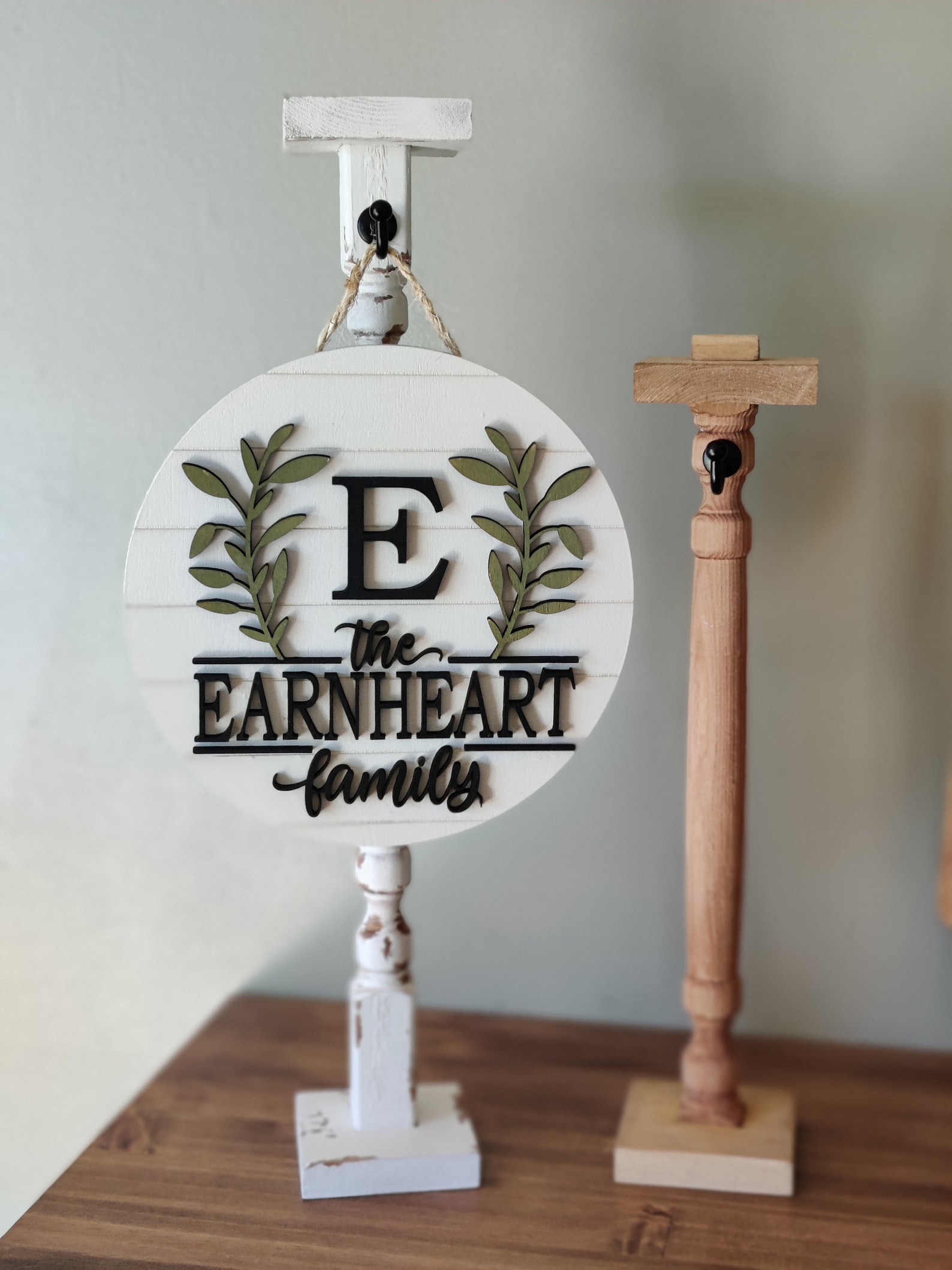 Standing Sign Holder: Stained Wood, Chippy, Black, Mini Sign Display ...