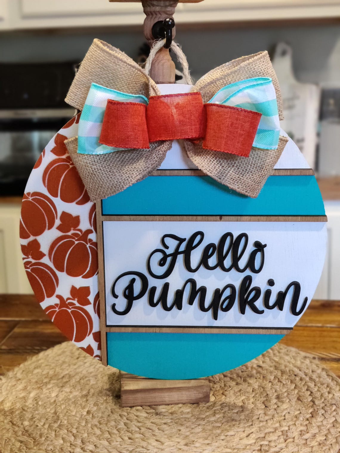 Hello Pumpkin Wood Sign: Fall Front Door Decor - Etsy