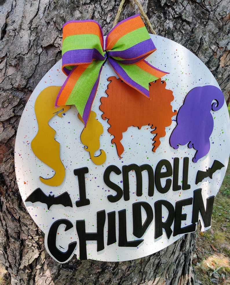I Smell Children Round Sign Doorhanger Halloween - Etsy