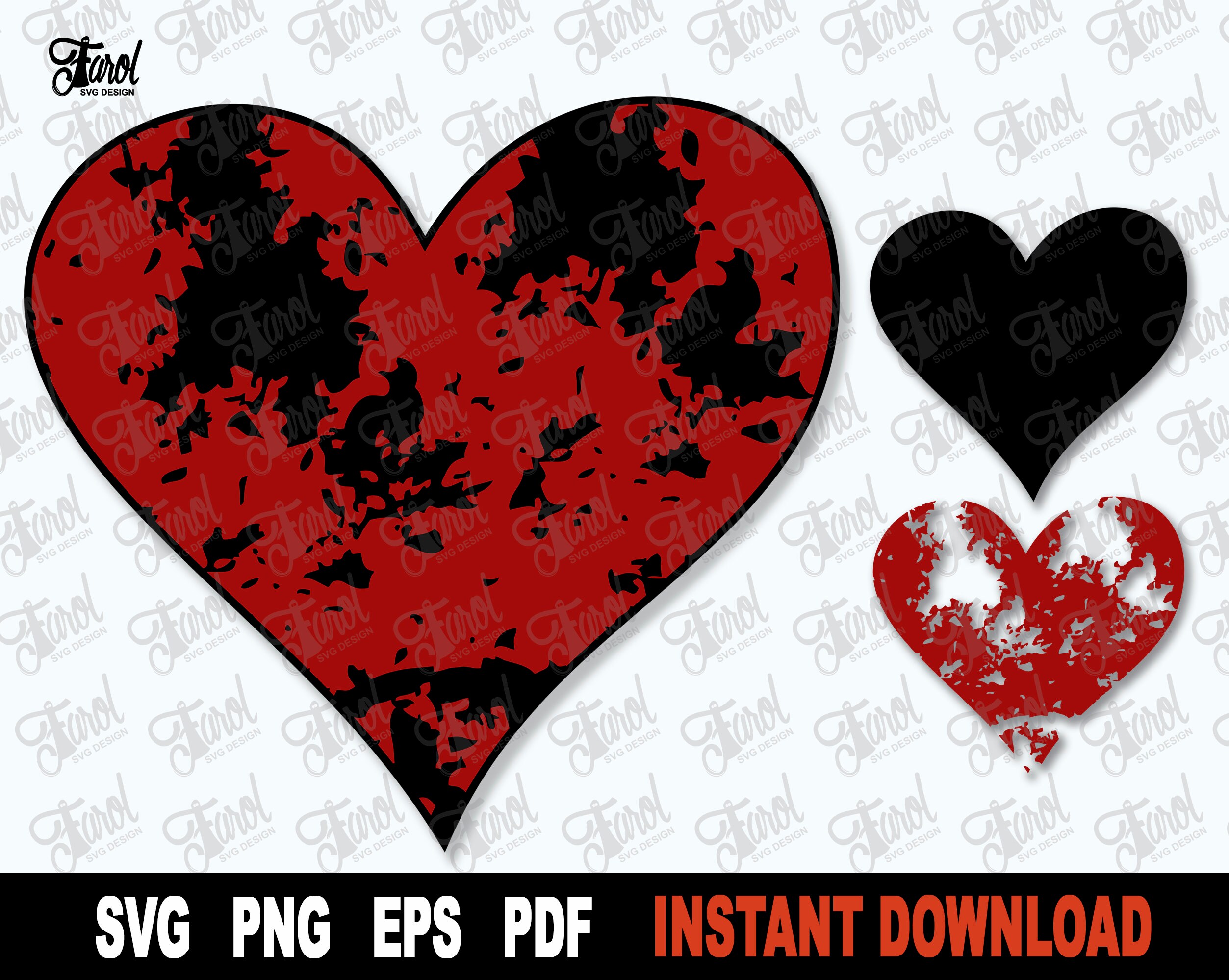 Distressed Heart SVG Heart SVG File for Cricut Valentines - Etsy