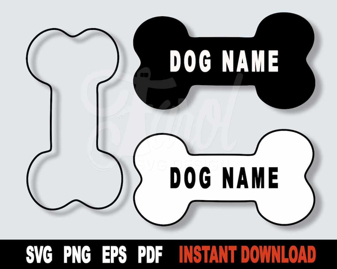 Dog Bone SVG Cut File, Bone Silhouette Shape SVG File for Cricut, Bone ...