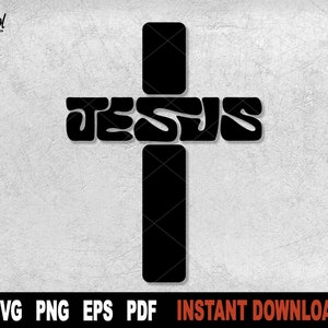 Jesus Cross Svg, Cross With Jesus Name Svg Cut File Cricut, Silhouette ...