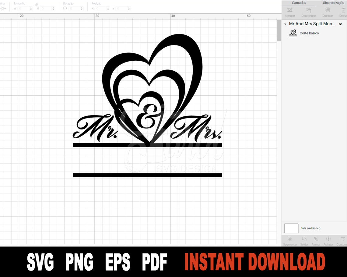 Mr and Mrs Split Monogram Svg File for Cricut Wedding Svg - Etsy