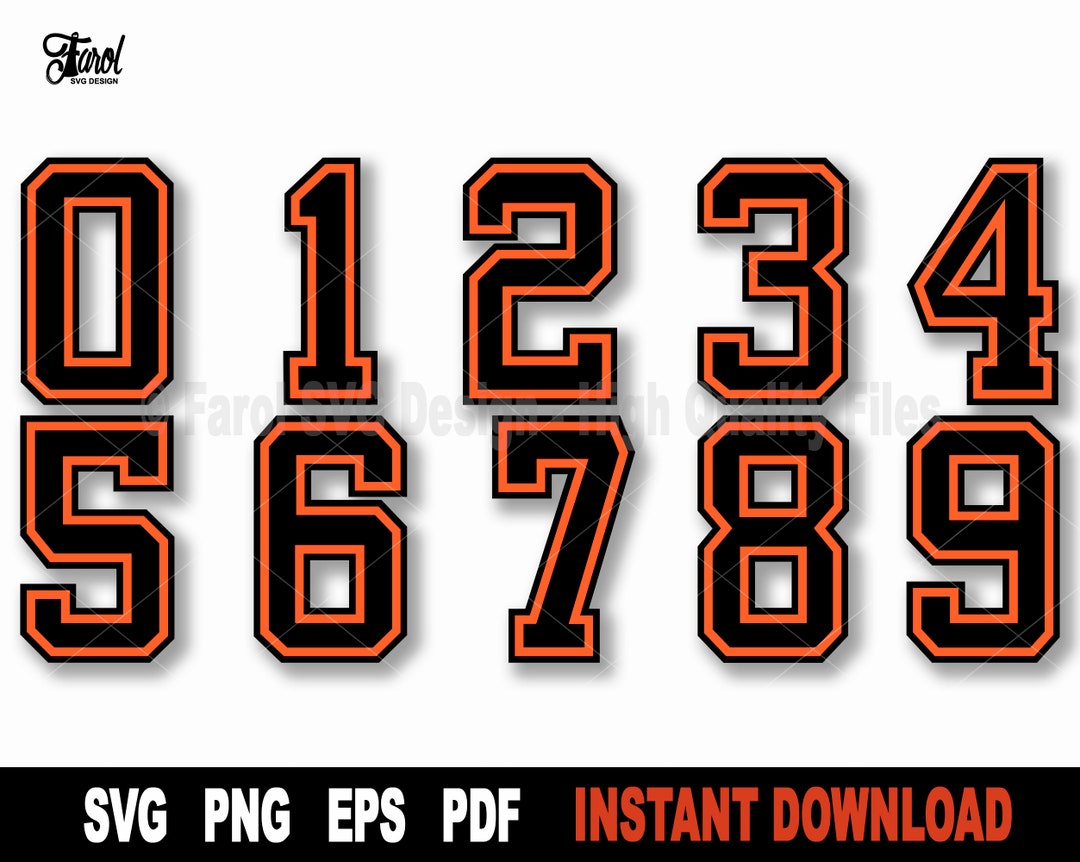 Sport Numbers SVG Bundle, Sport Jersey SVG File for Cricut, Silhouette ...