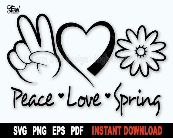 Peace Love Spring Svg Welcome Spring Svg File for Cricut | Etsy