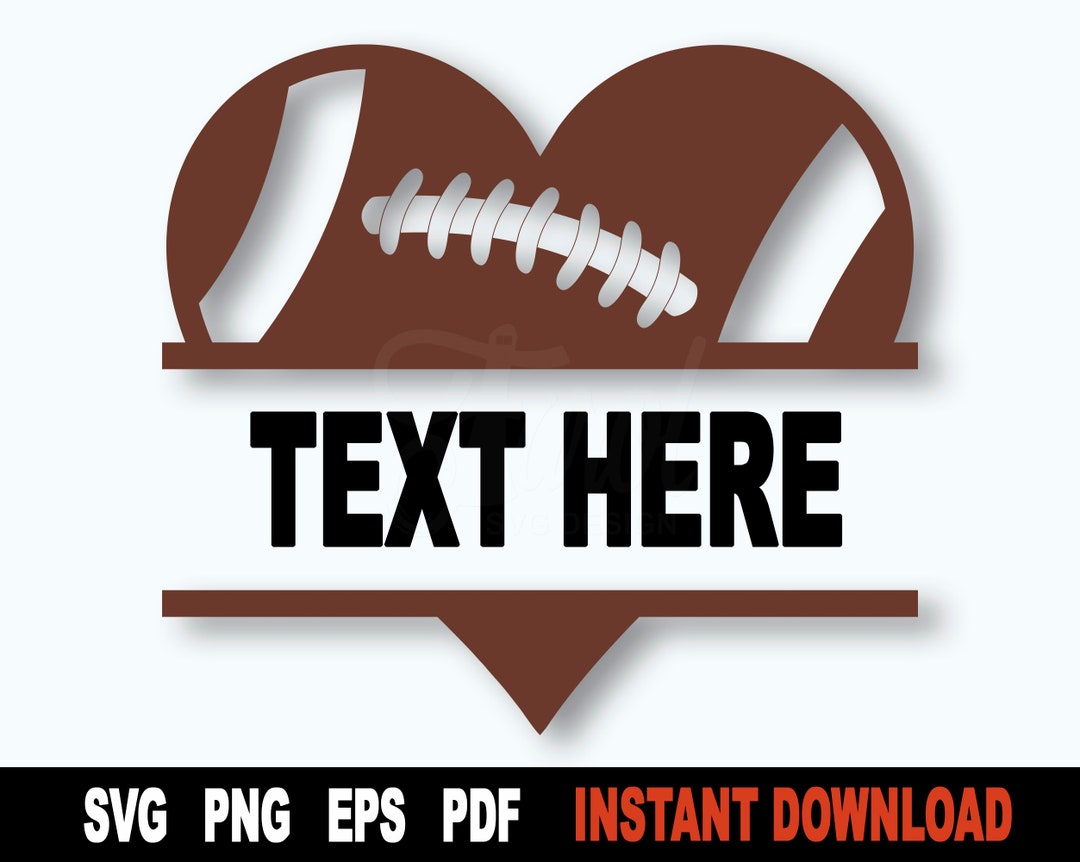 Football SVG, Football Split Monogram Svg, Heart Svg File for Cricut ...