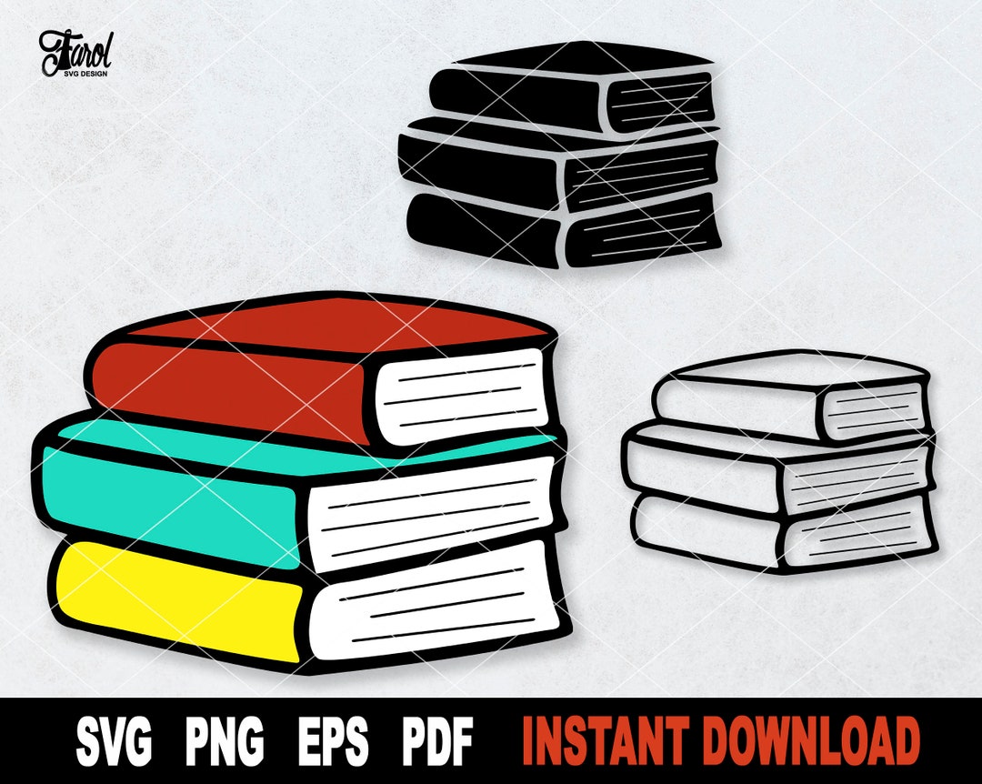 Book SVG, Book Stack Svg Cut File, School SVG Files for Cricut ...