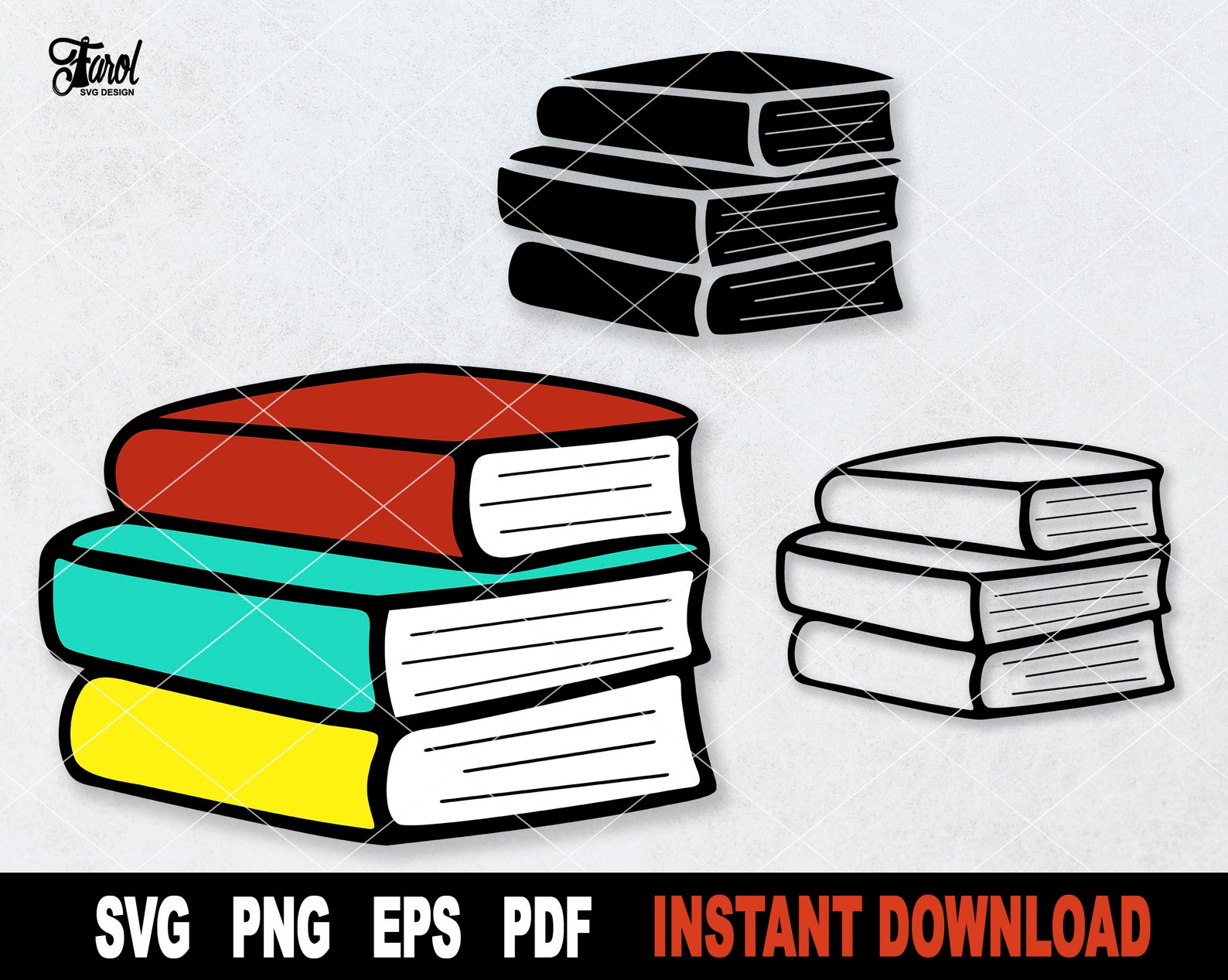 Book SVG Book Stack Svg Cut File School SVG Files for - Etsy