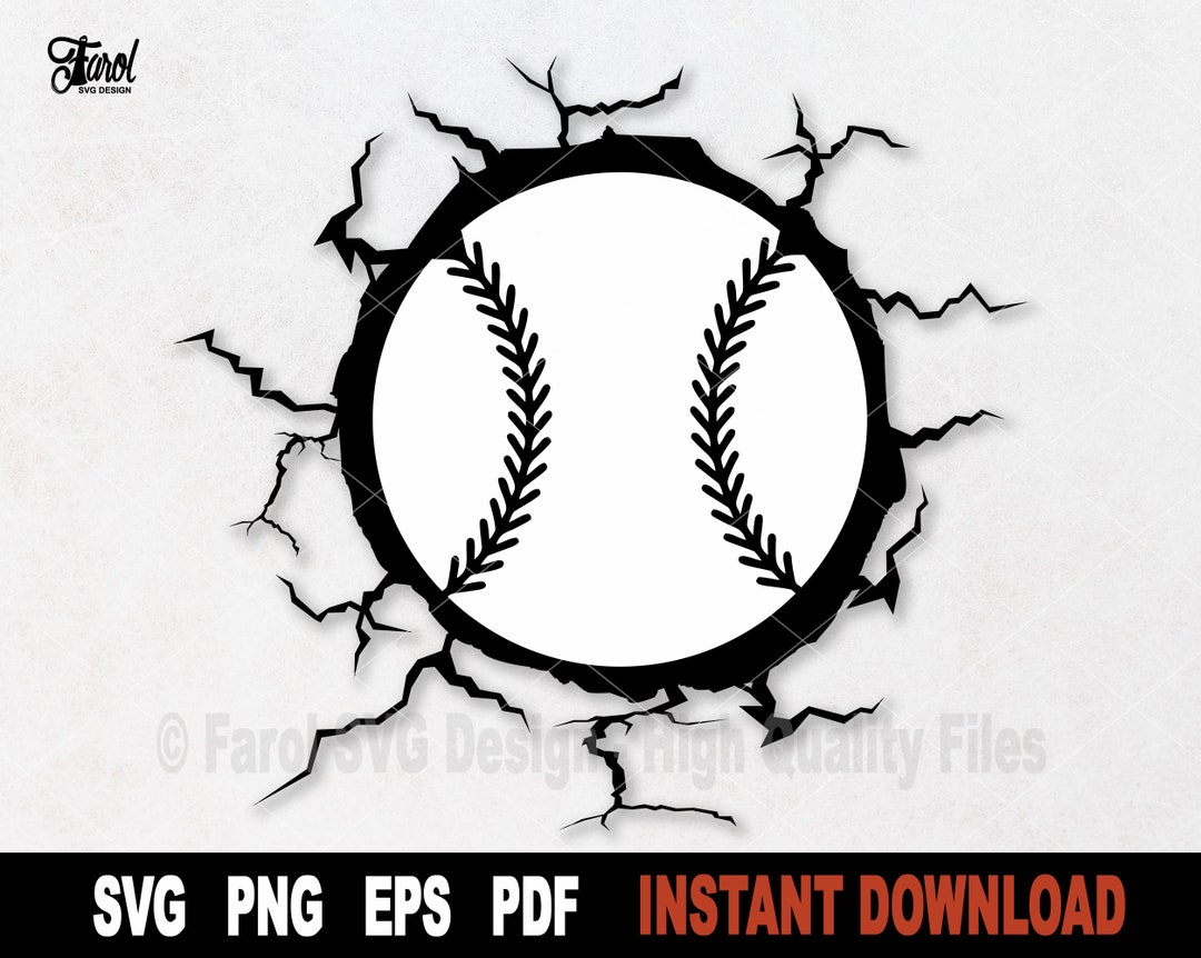 Baseball SVG, Baseball Ball mit Riss SVG-Datei für Cricut, Silhouette ...