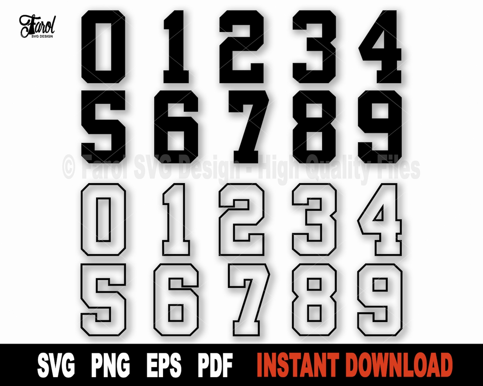 Sport Numbers SVG Bundle Sport Jersey SVG File for Cricut - Etsy