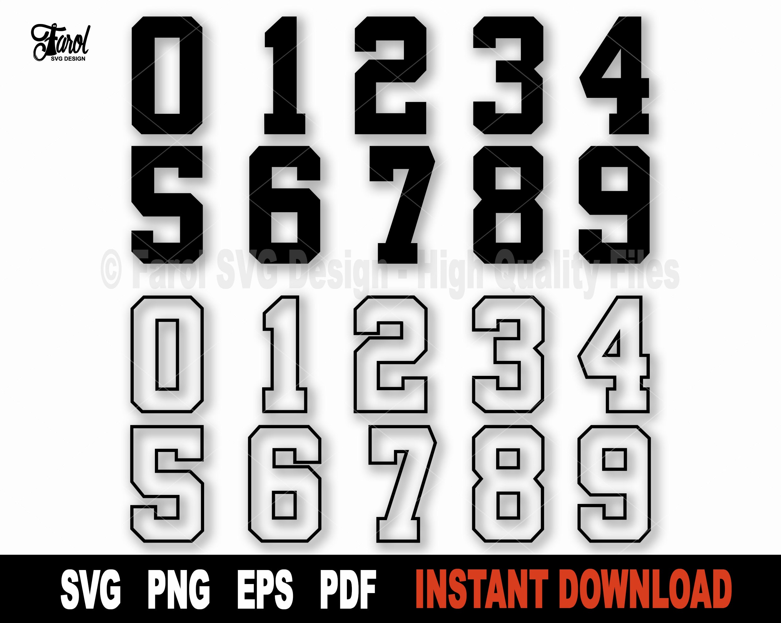 Sport Numbers SVG Bundle Sport Jersey SVG File for Cricut - Etsy