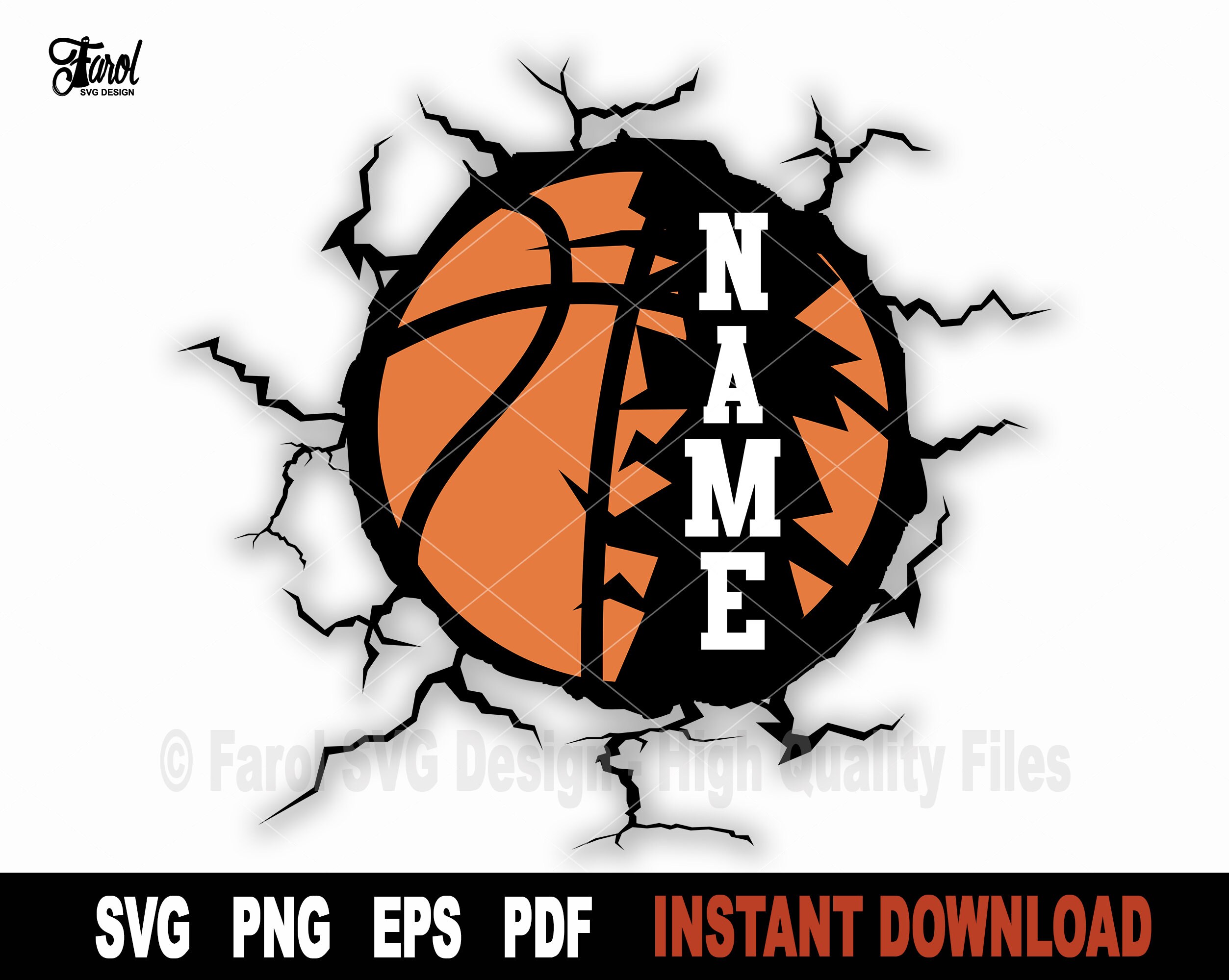Basketball SVG Split Name Frame Svg Basketball Svg File for - Etsy